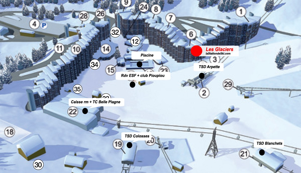 Location f2 6 personnes à la Plagne Bellecôte (Les glaciers)